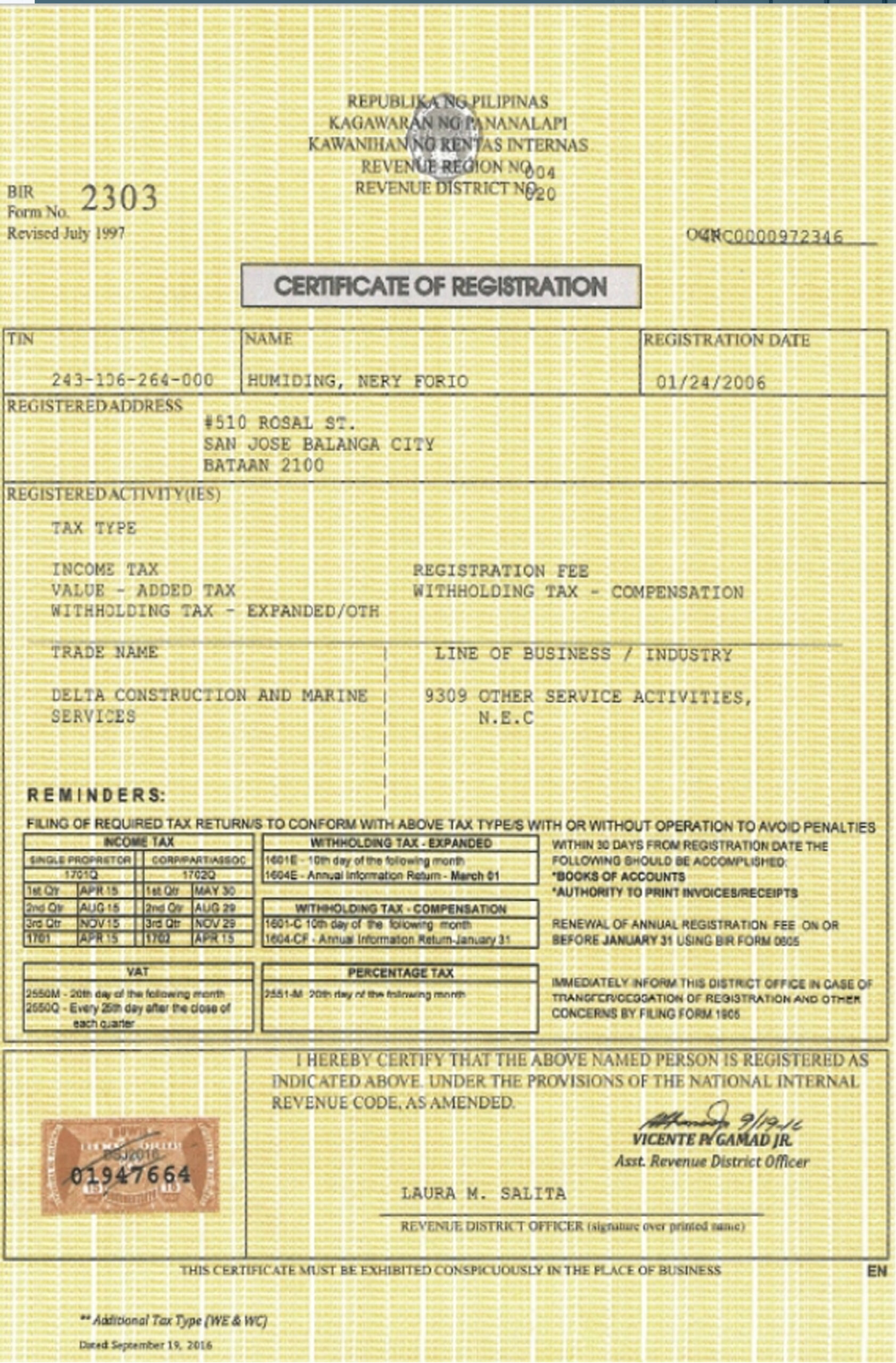 Permits & Certificates – Delta